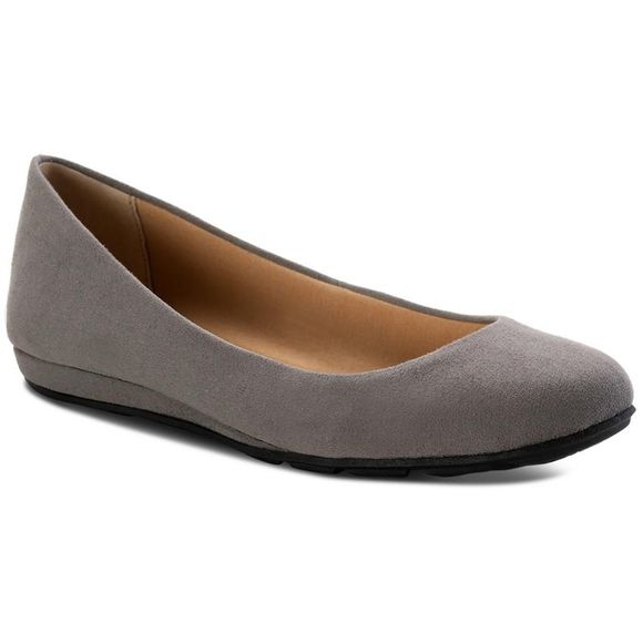 Sun + Stone | Shoes | Sun Stone Womens Eliana Gray Faux Suede Slip On ...
